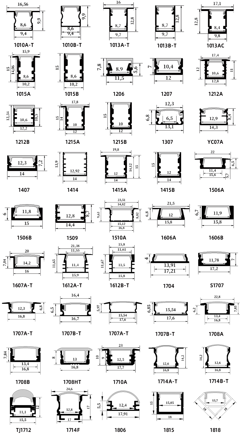 Surface Mounted Aluminum LED Profile for LED flexiable strip light